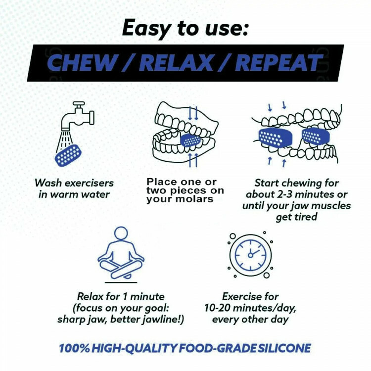 Jawline Kæbe træner (3-pack) Tilbud MÆRKER