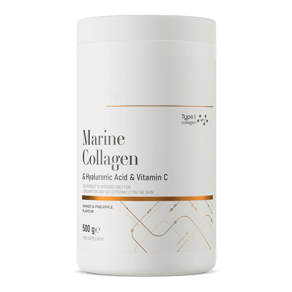 Marine kollagen + hyaluronsyre + vitamin C pulver (500 g) Kollagen ...